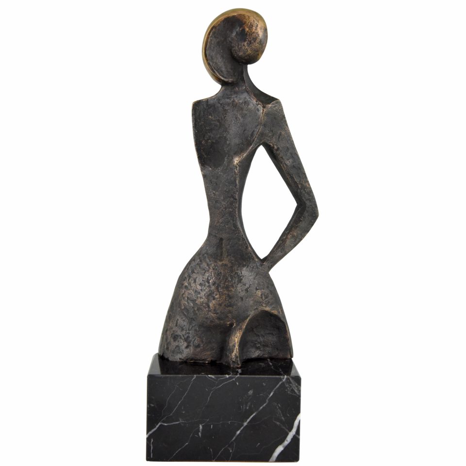 Modern bronze sculpture woman abstract - Deconamic