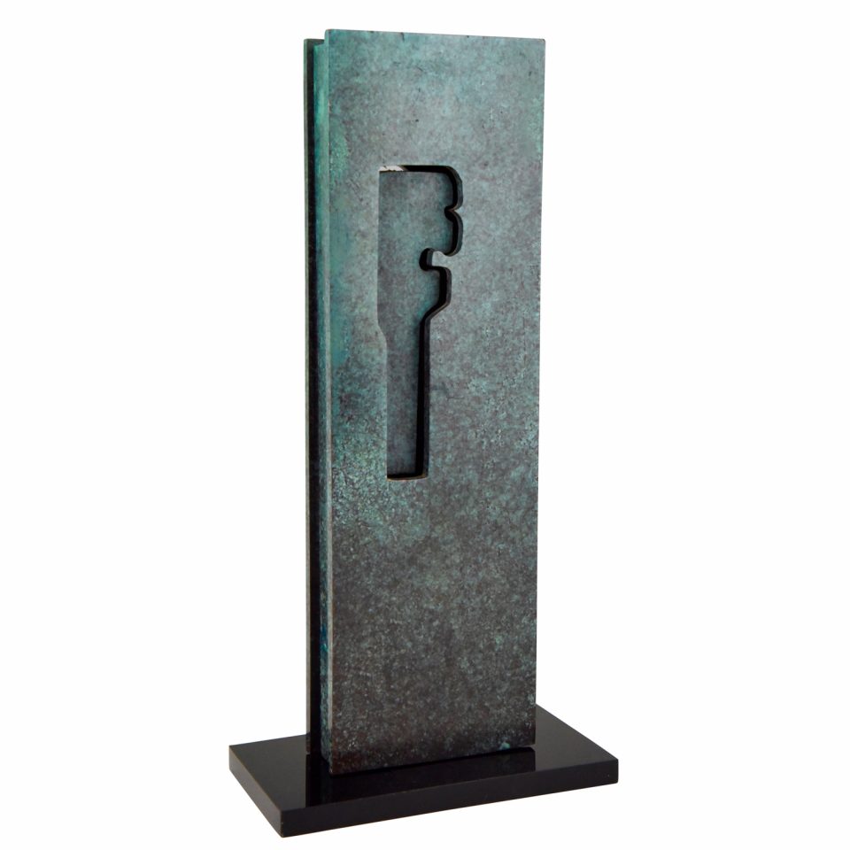 Mid Century Modern abstract bronze sculpture 1970 - Deconamic