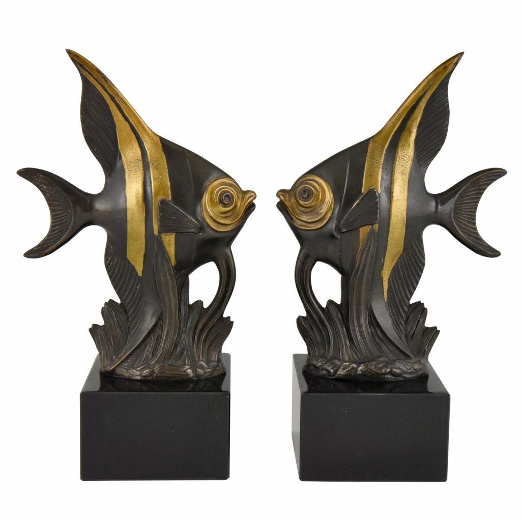 Art Deco fish bookends - Deconamic