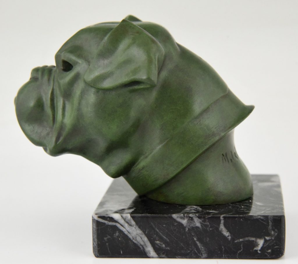 Art Deco sculpture bulldog paperweight car mascot - Deconamic
