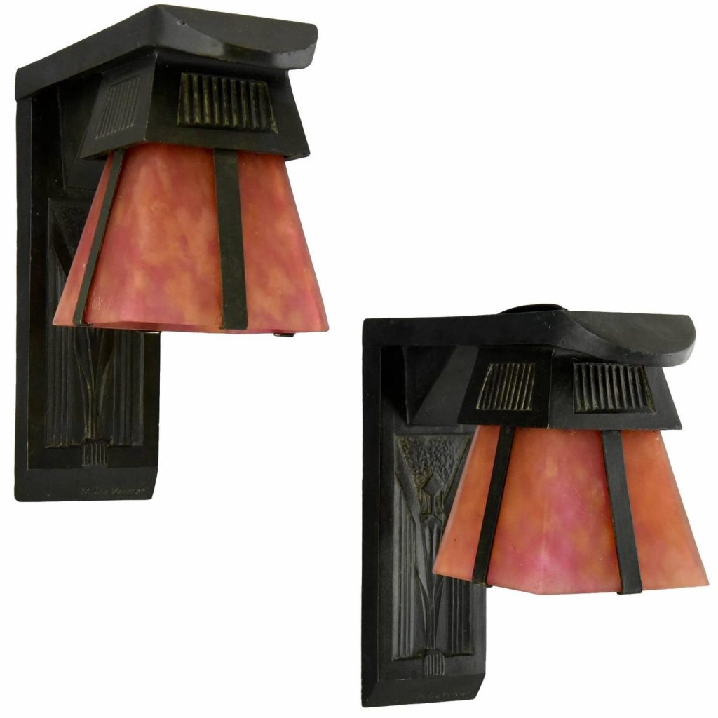 Art Deco wall appliques with birds - Deconamic