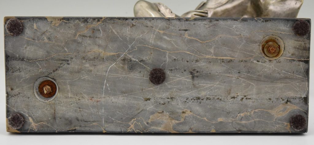 Art Deco bronze sculpture cubist dancers Pierrot and Colombine - Deconamic