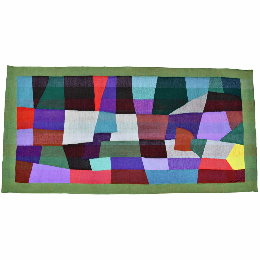 Mid-century unique abstract tapestry handwoven by the artist. - Deconamic