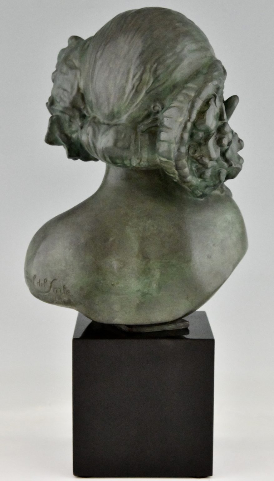Art Deco bronze bust of a female satyr - Deconamic