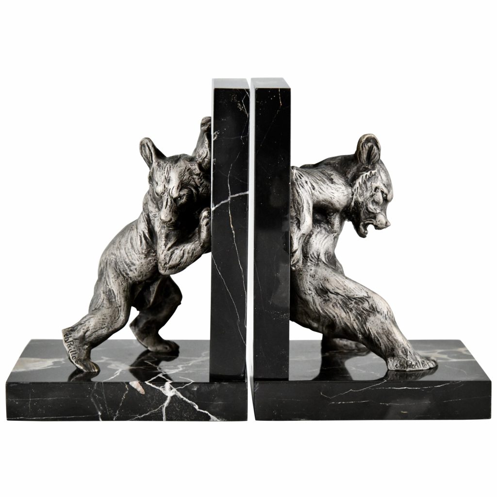 Art Deco bronze bear bookends. - Deconamic