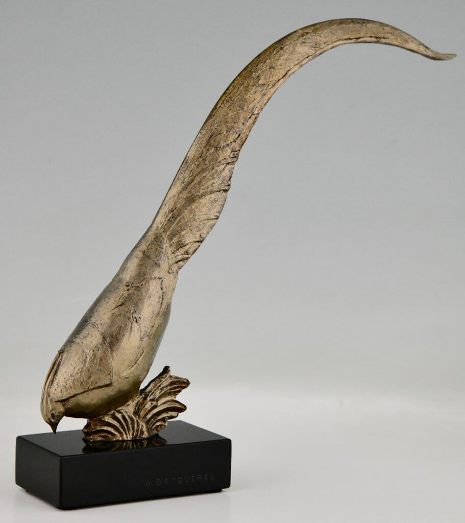 Art Deco bronze pheasant sculpture. - Deconamic