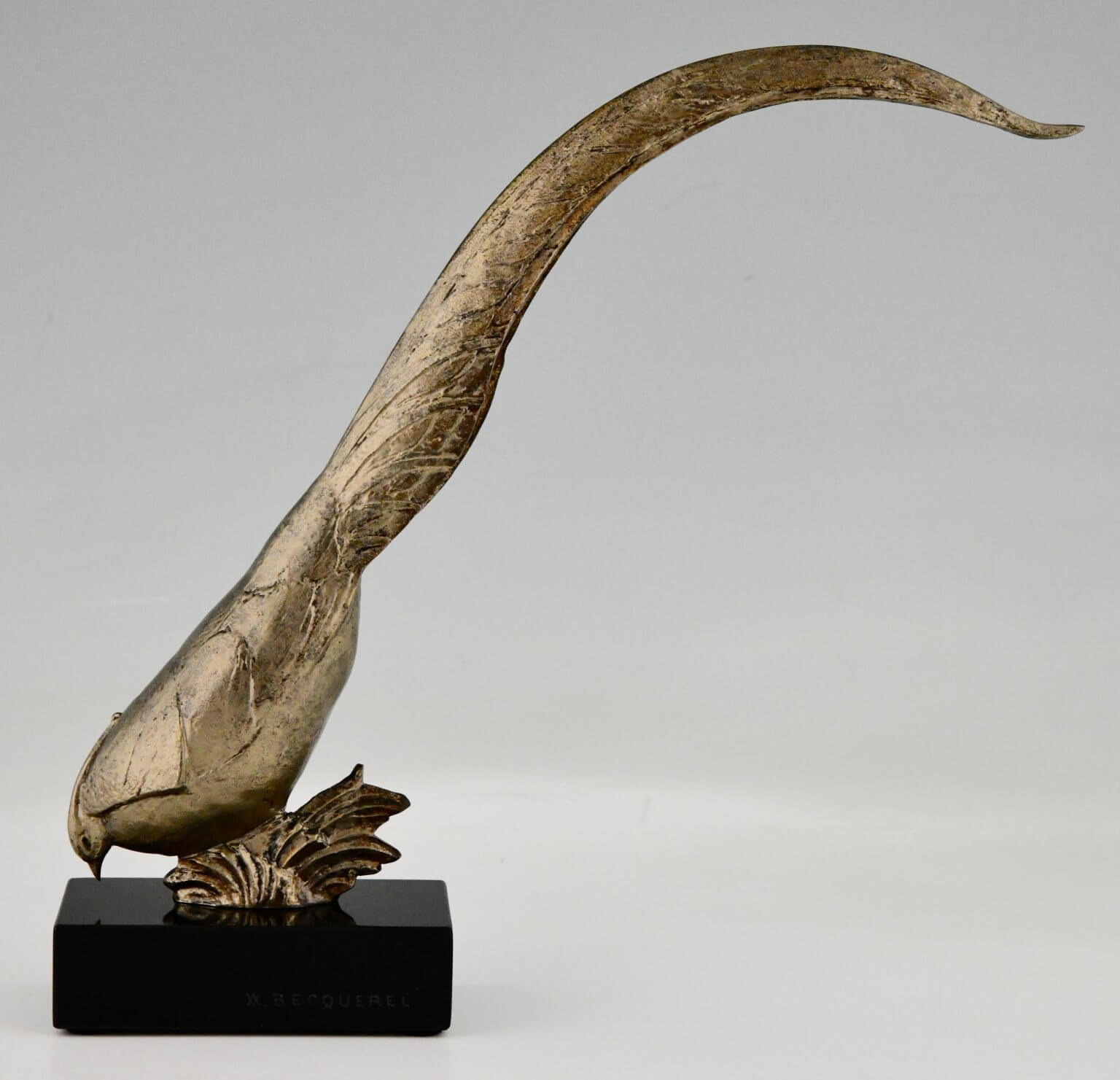 Art Deco bronze pheasant sculpture. - Deconamic