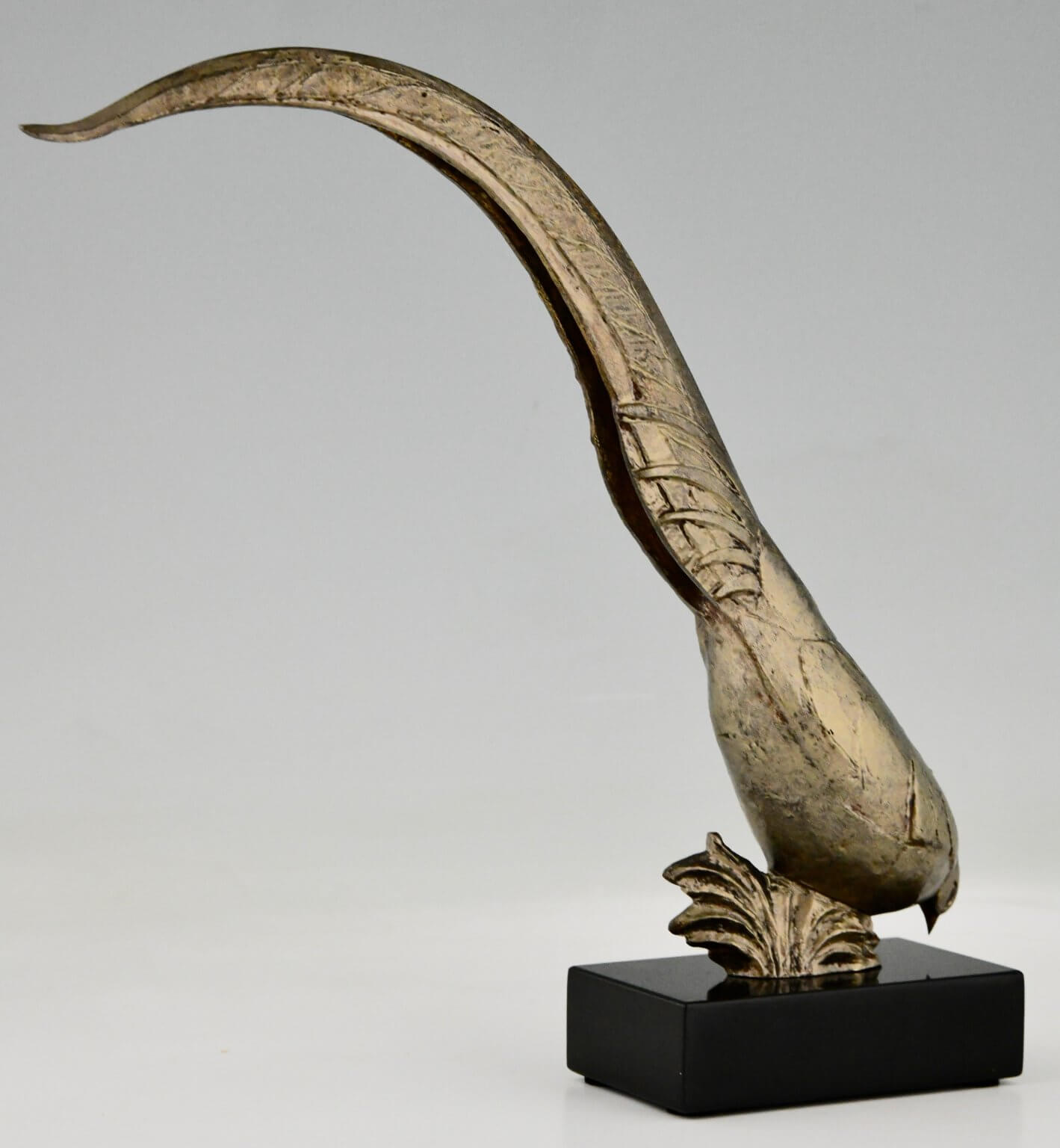 Art Deco bronze pheasant sculpture. - Deconamic