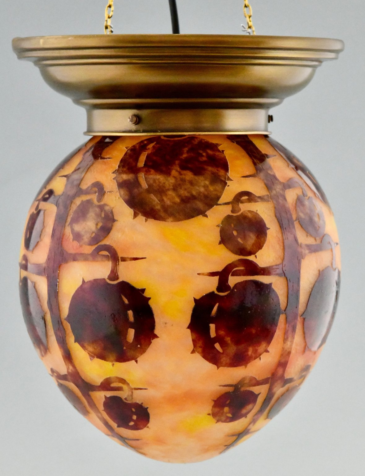 Marrons, Art Deco Cameo glass ceiling light. - Deconamic