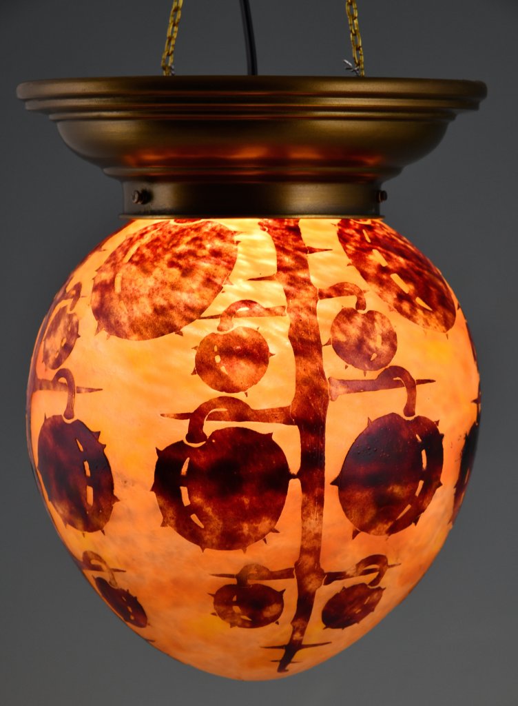 Marrons, Art Deco Cameo glass ceiling light. - Deconamic