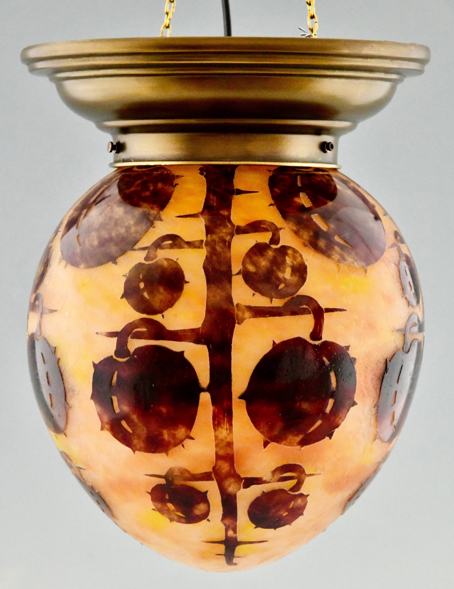 Marrons, Art Deco Cameo glass ceiling light. - Deconamic