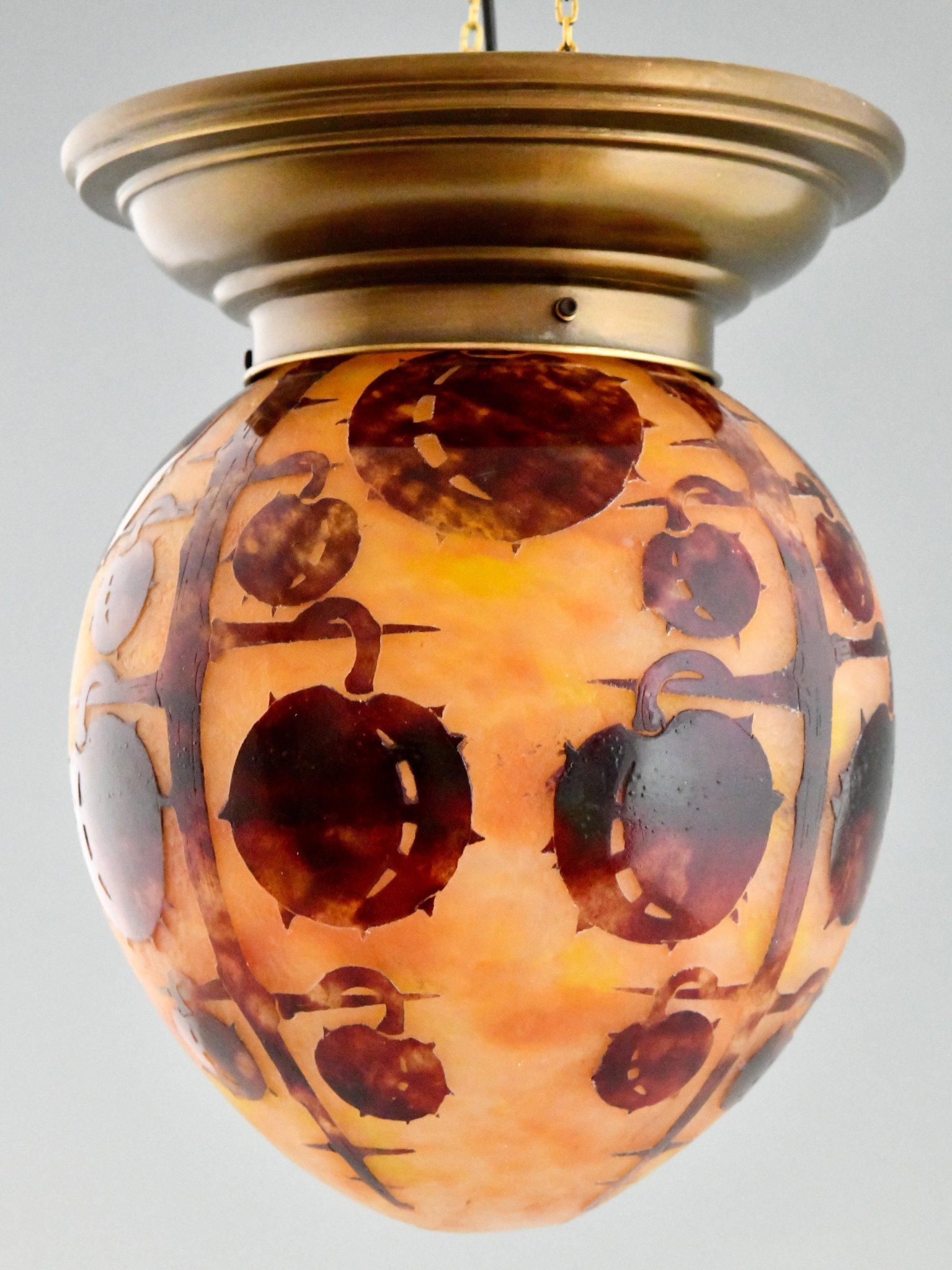 Marrons, Art Deco Cameo glass ceiling light. - Deconamic