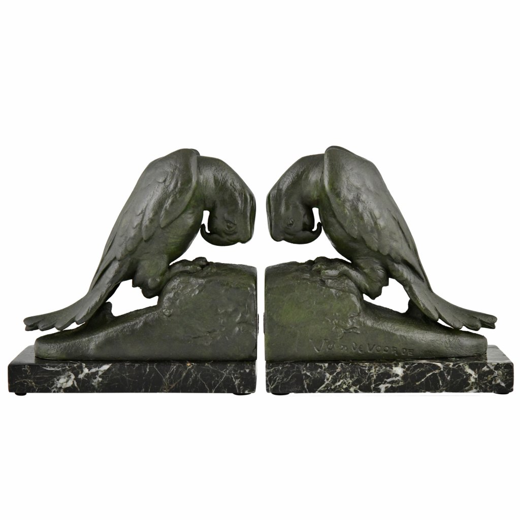 Art Deco bronze bookends nymph and faun - Deconamic