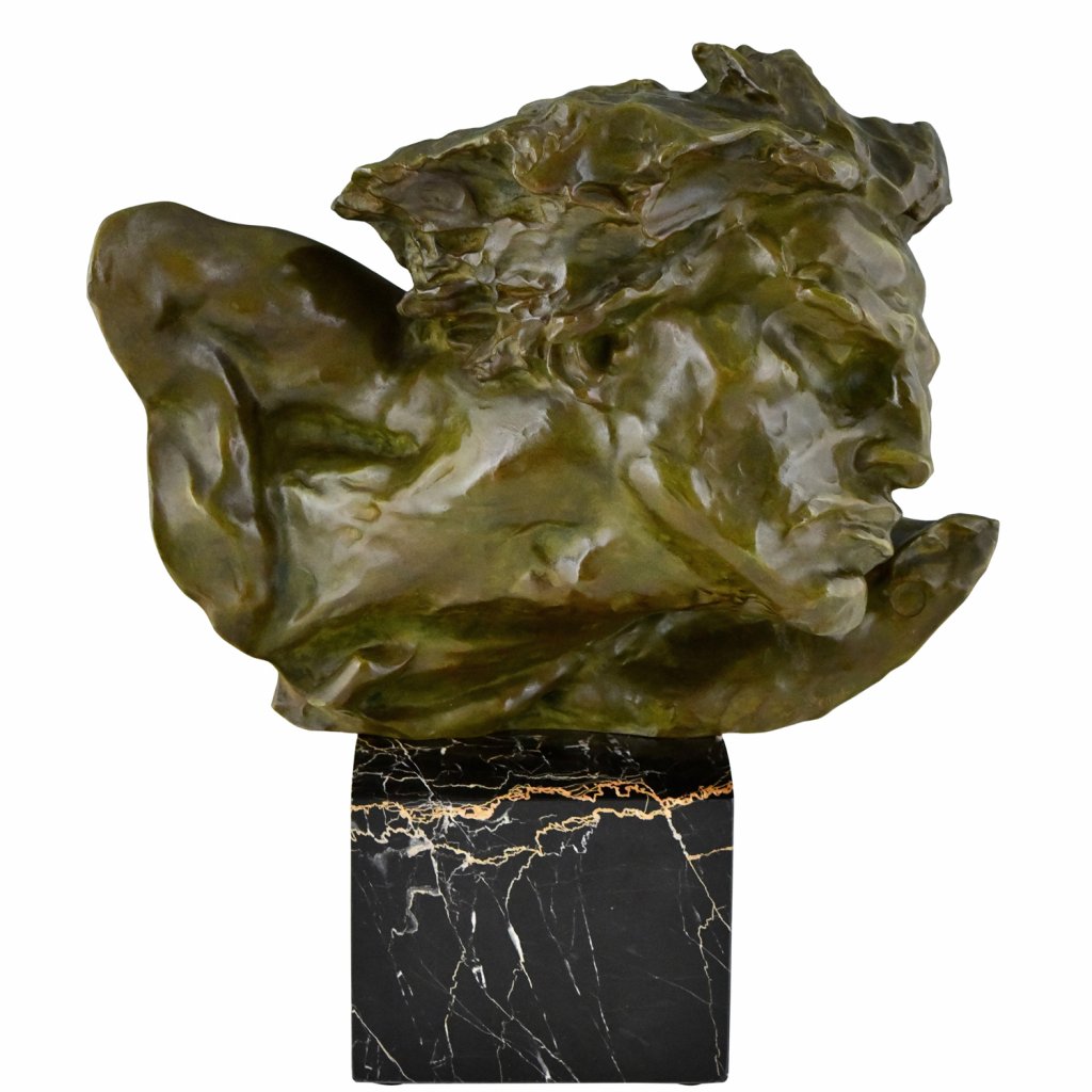 Le Rhone Art Deco bronze sculpture of a man. - Deconamic