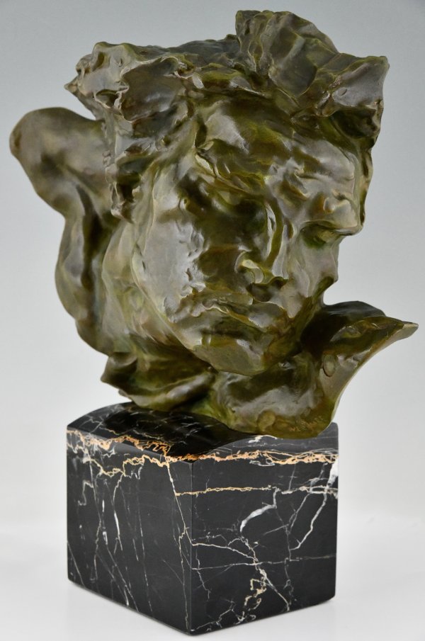 Le Rhone Art Deco bronze sculpture of a man. - Deconamic