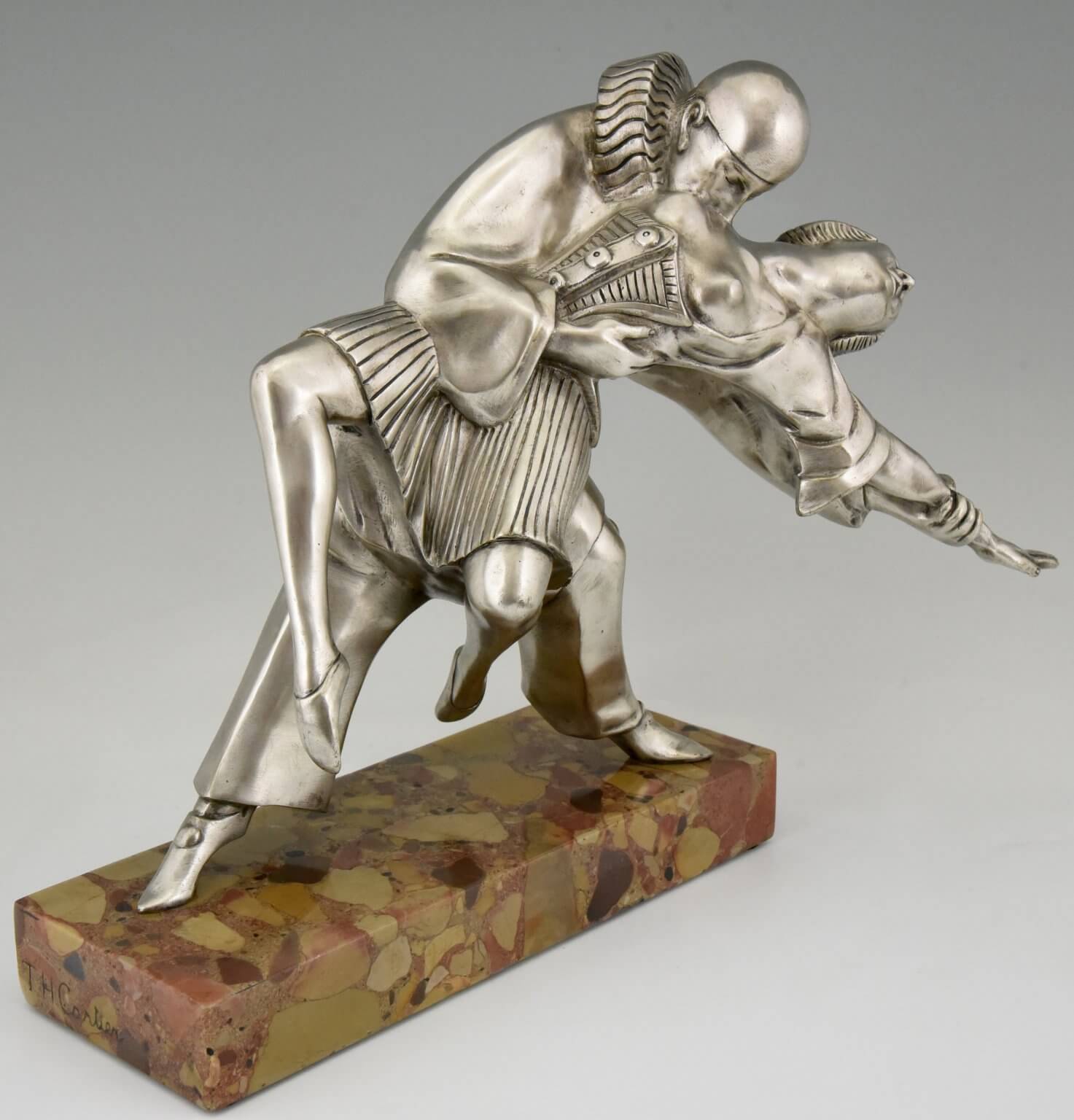 Art Deco bronze sculpture cubist dancers Tango - Deconamic