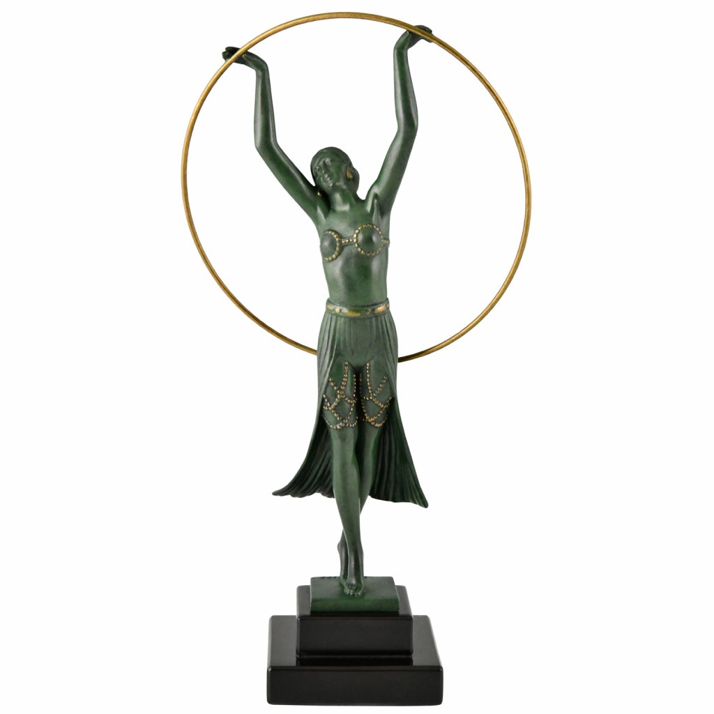 Art Deco sculpture hoop dancer - Deconamic