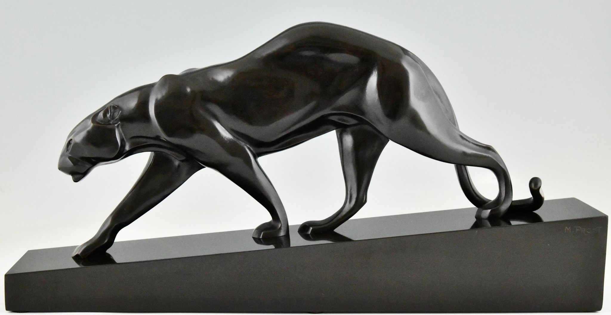 Art Deco bronze sculpture of a panther 65 cm. - Deconamic