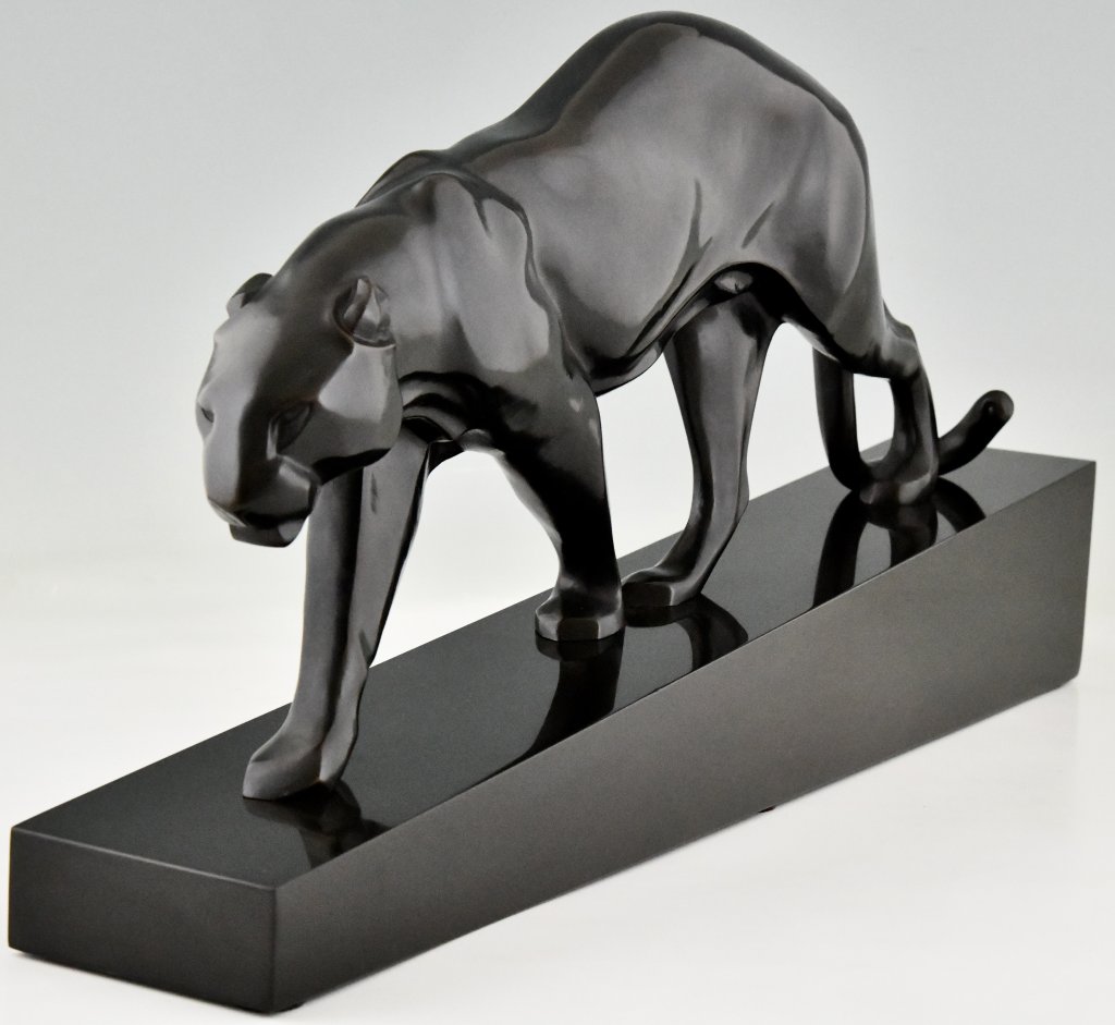 Art Deco bronze sculpture of a panther 65 cm. - Deconamic