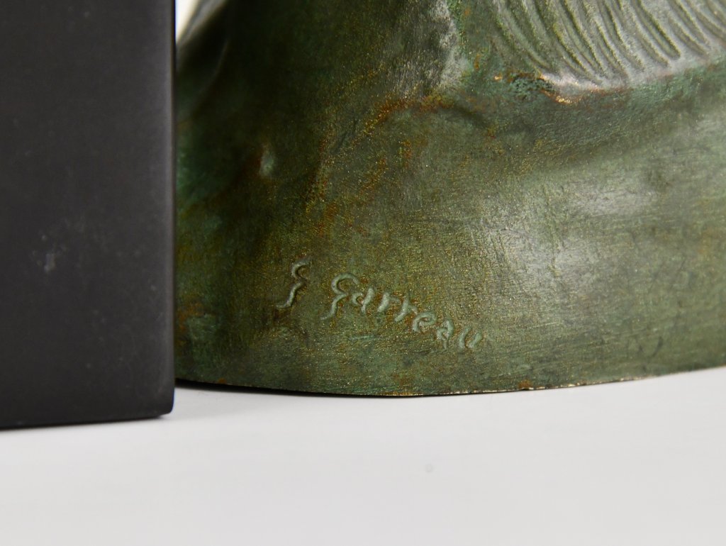 Art Deco bronze bookends wild boar - Deconamic