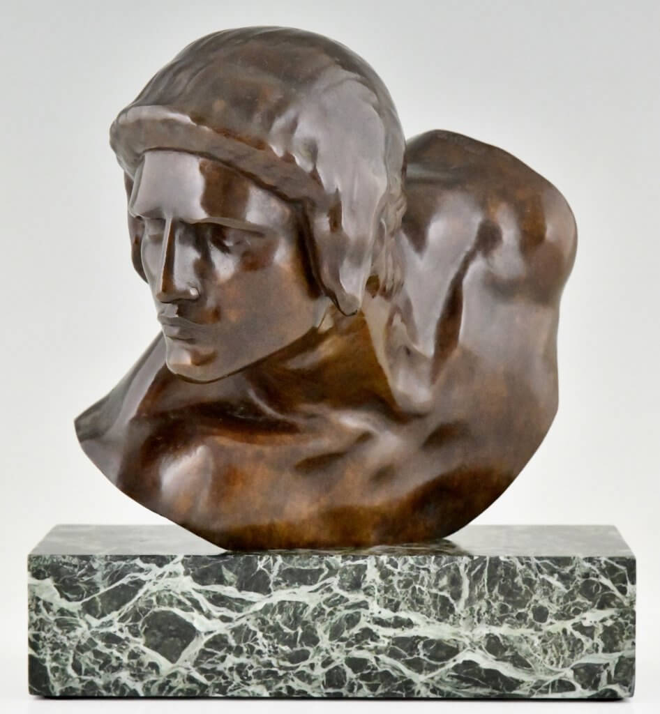 Art Deco bronze sculpture bust Achilles - Deconamic
