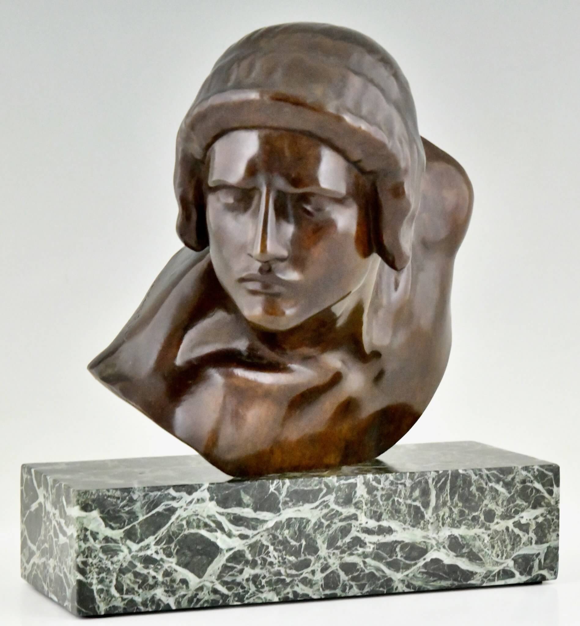 Art Deco bronze sculpture bust Achilles - Deconamic