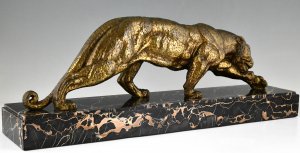 Art Deco bronze sculpture of a panther - Deconamic