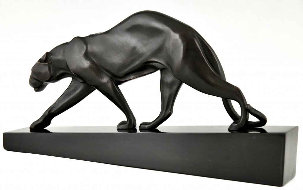Art Deco bronze sculpture of a panther 37 cm. - Deconamic
