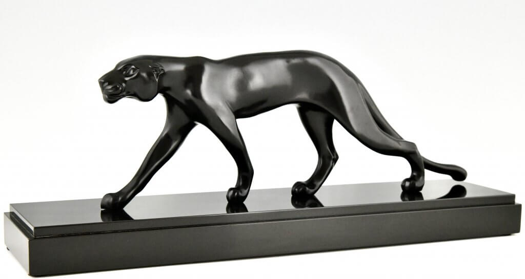 Art Deco sculpture of a panther. - Deconamic