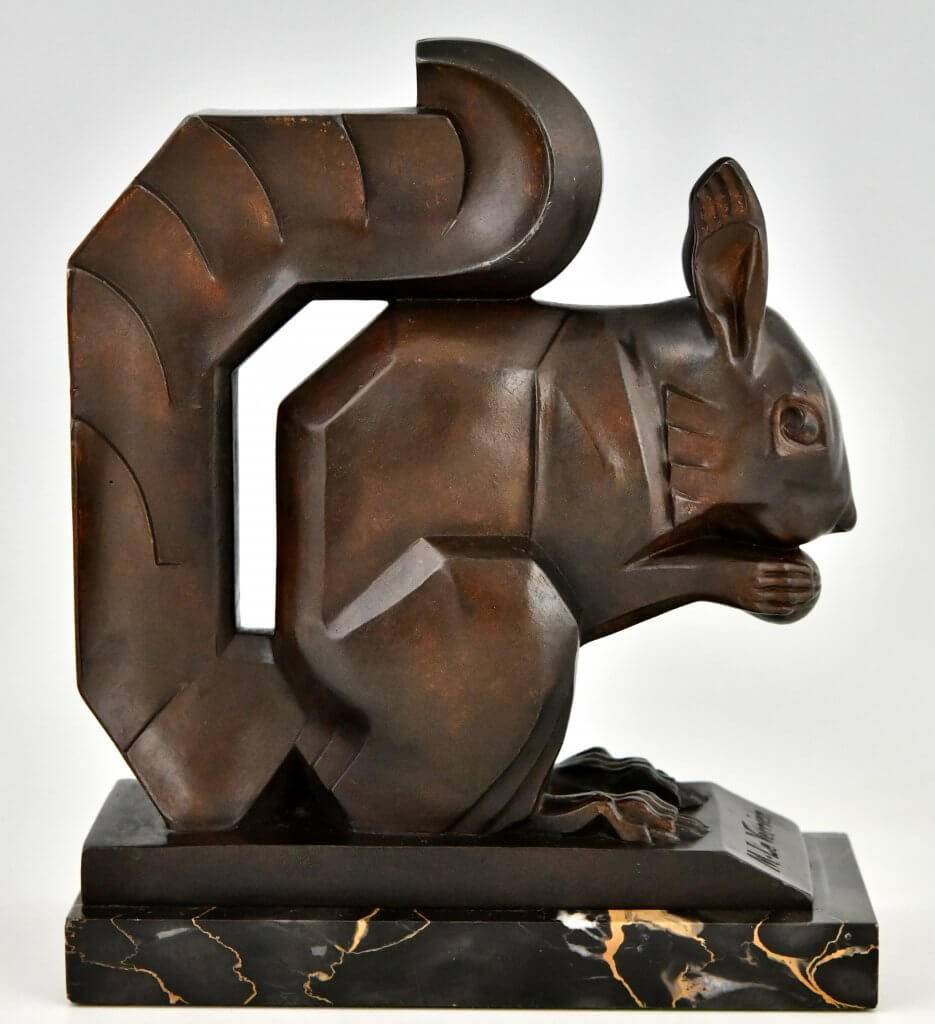 Art Deco squirrel bookends, largest size. - Deconamic