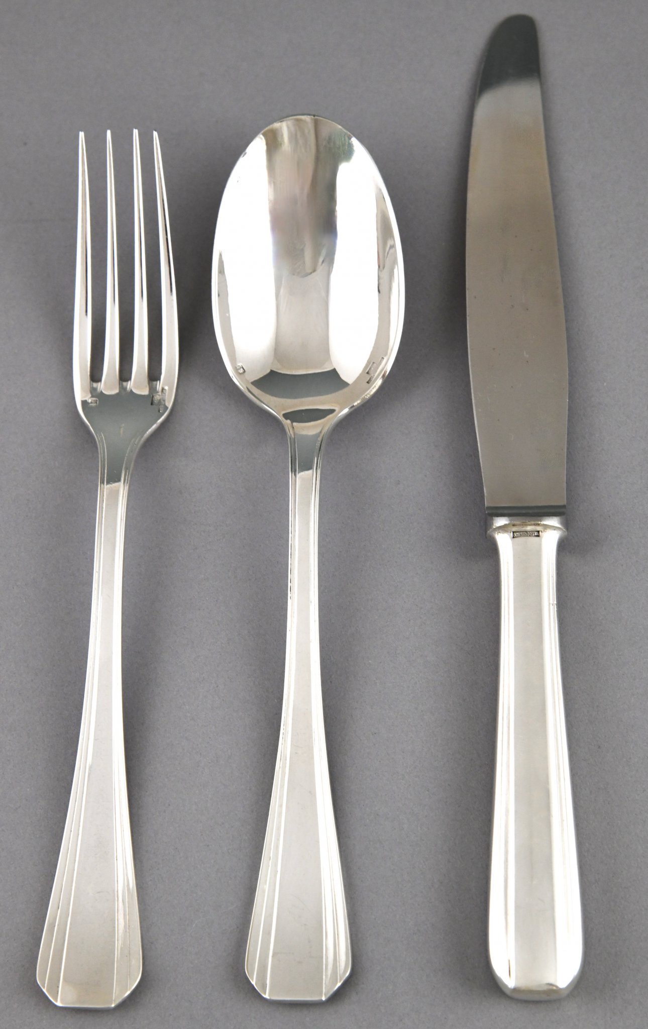Art Deco silver plated cutlery set BOREAL 125 pc. - Deconamic