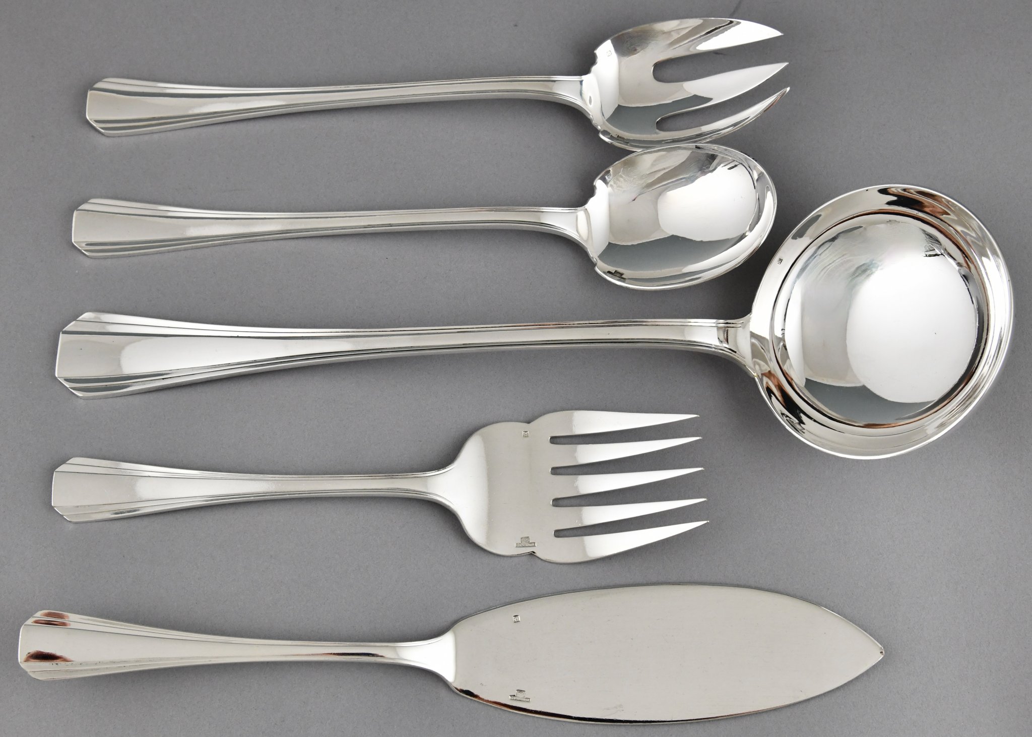Art Deco silver plated cutlery set BOREAL 125 pc. - Deconamic