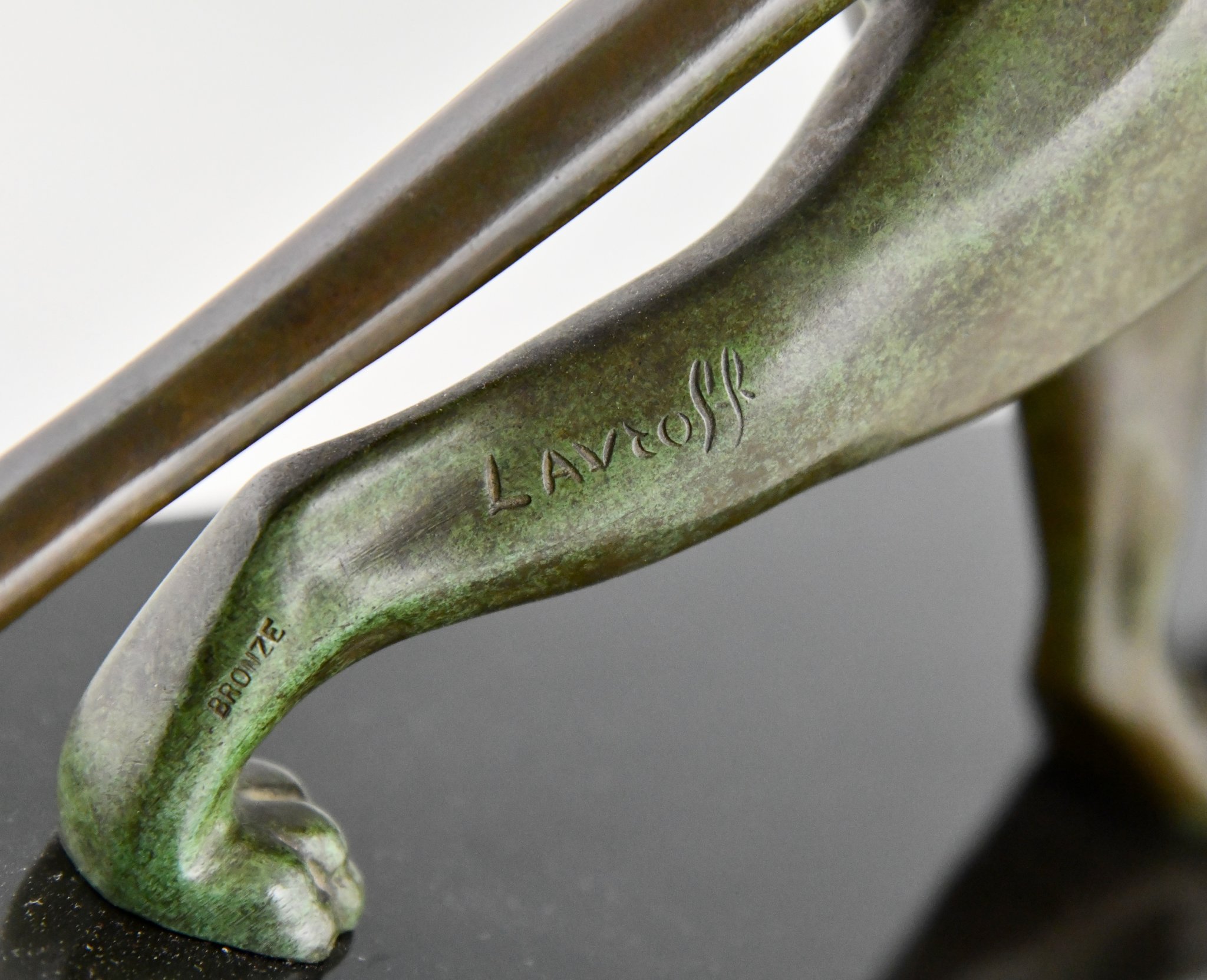 Art Deco bronze panther sculpture. - Deconamic